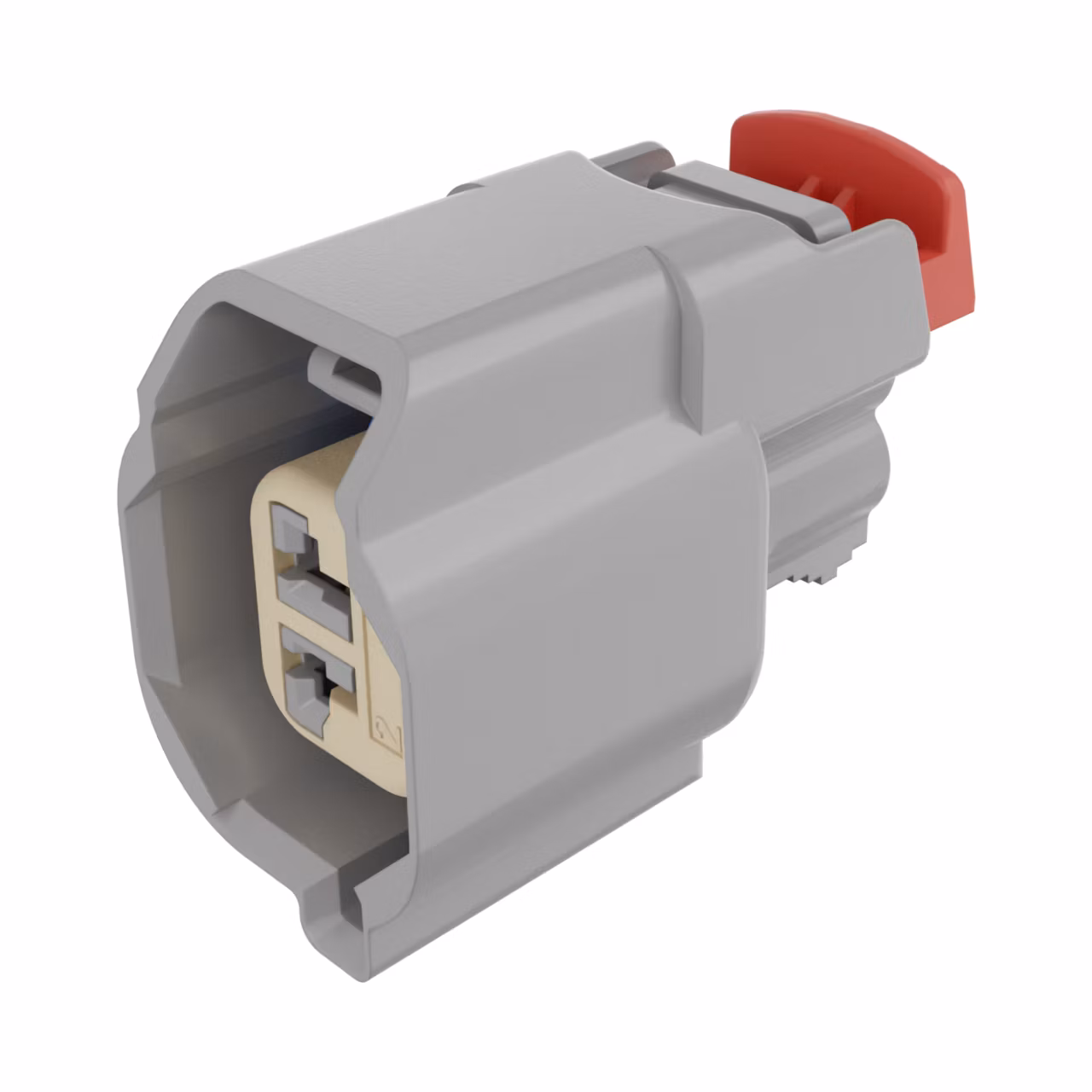 MX150 Cable-Sealed Female Connector Assembly, Single Row, 2 Circuits, Keying Option B, with Clipslot, with Connector Position Assurance, Light  Gray for sale