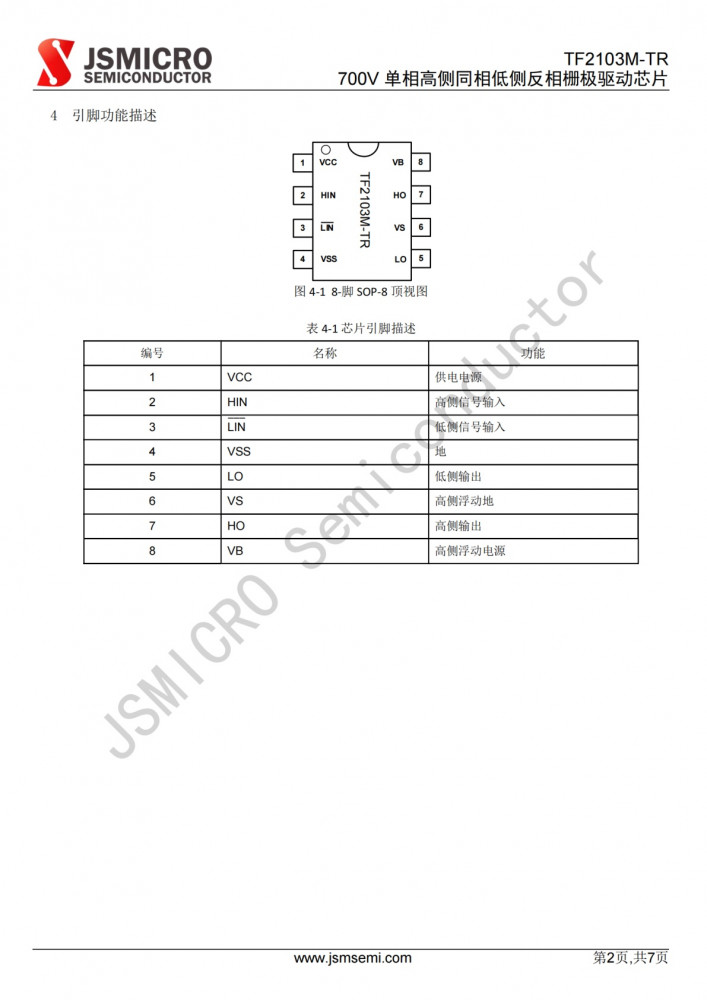 TF2103M-TR datasheet page 2