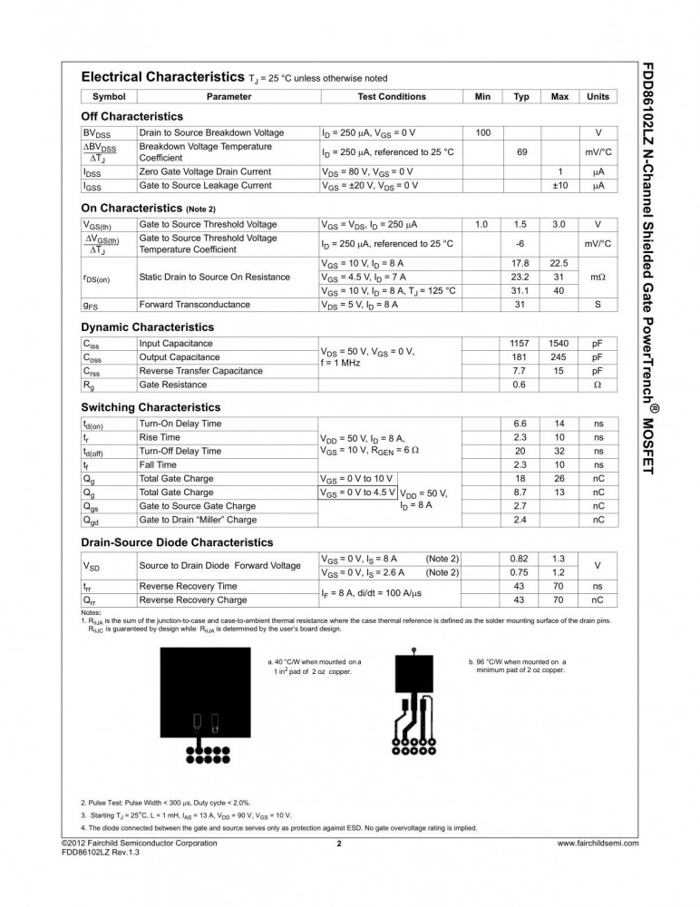 FDD86102LZ datasheet page 3