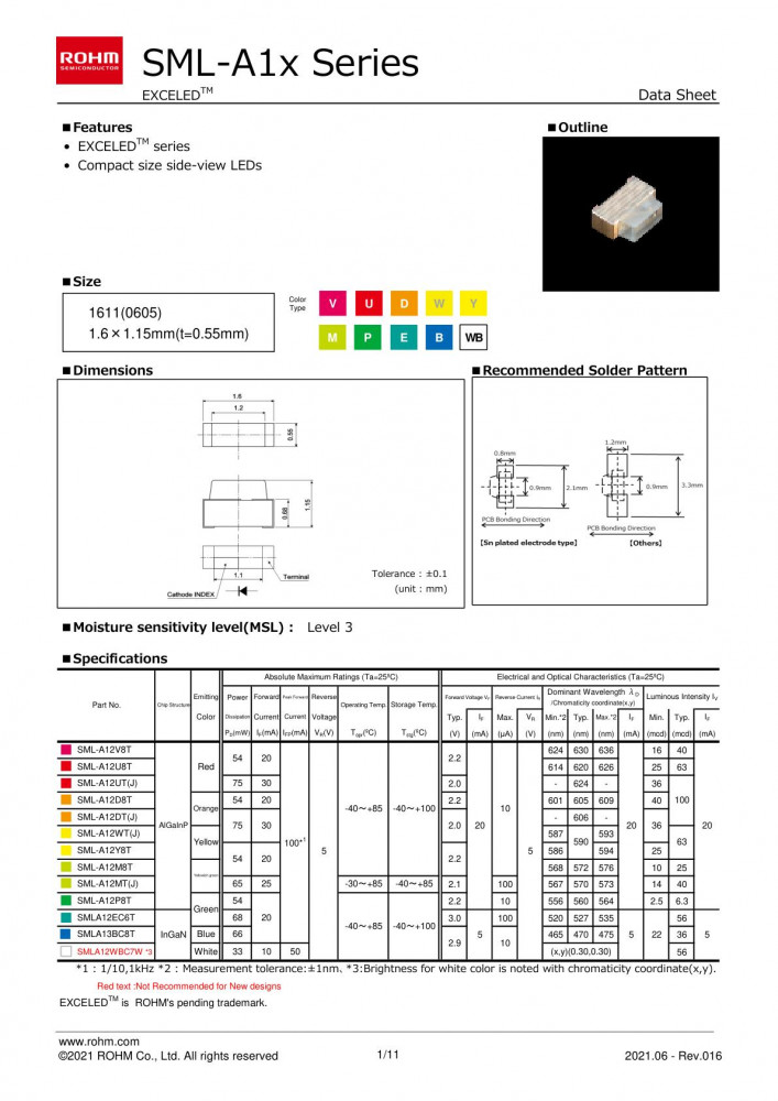 ROHM SMLA13BC8TT86 technical document page 1