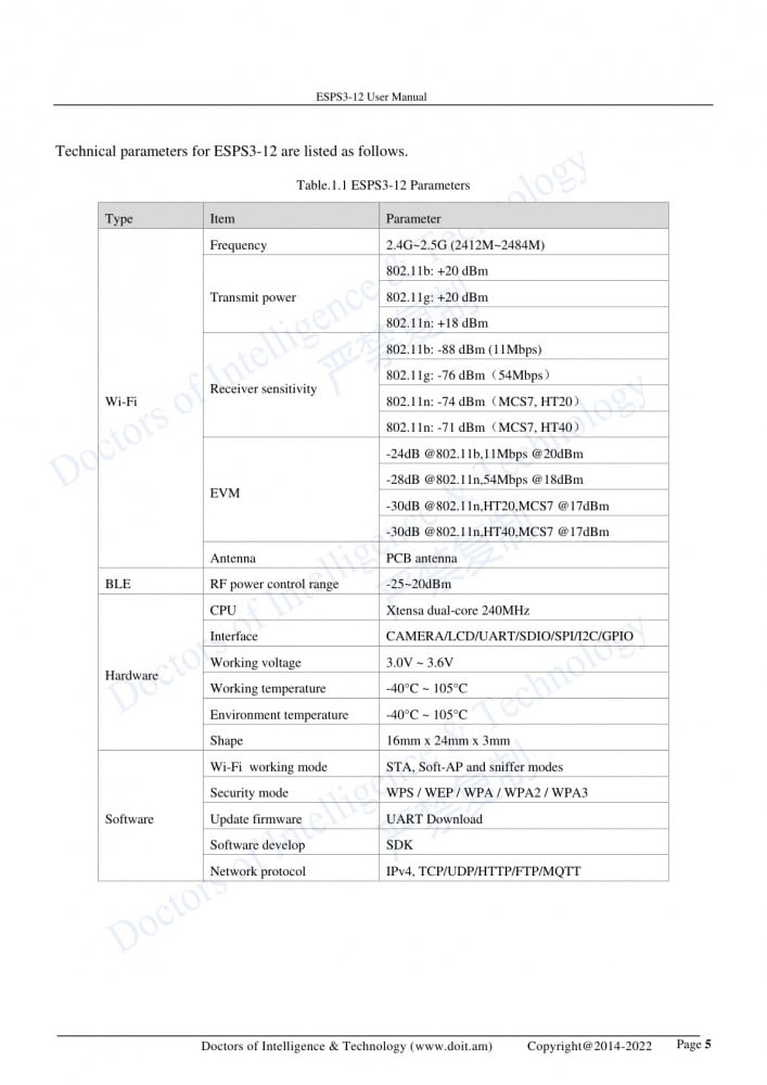 ESPS3-12 datasheet page 5