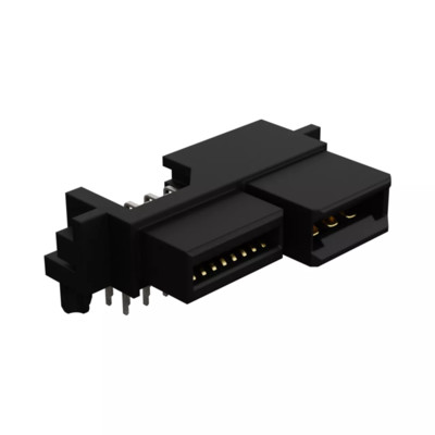 EXTreme LPHPower Receptacle Header, Right-Angle, 2 Power Contacts, 16 Signal Contacts, Select Gold (Au) Plating, for 3.18mm Thick PC Board, with Press-fit Plastic Pegs for sale