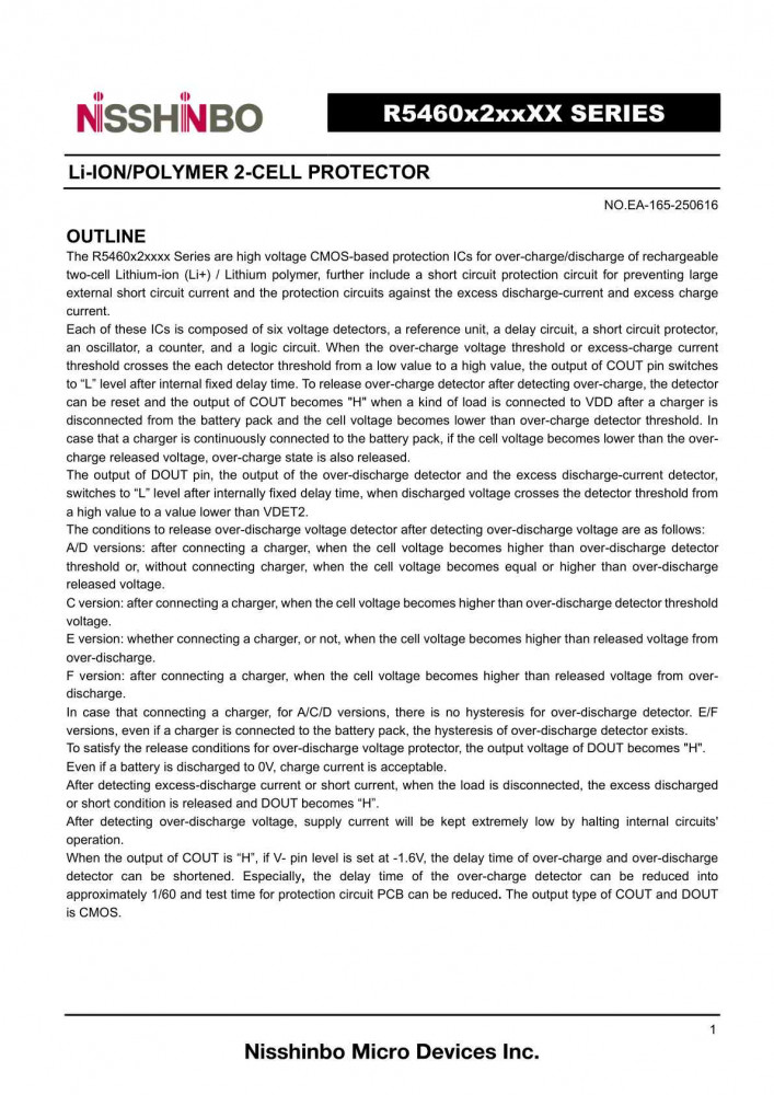 R5460 datasheet preview, page 1