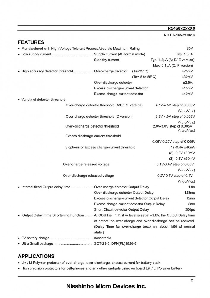 R5460 datasheet preview, page 2