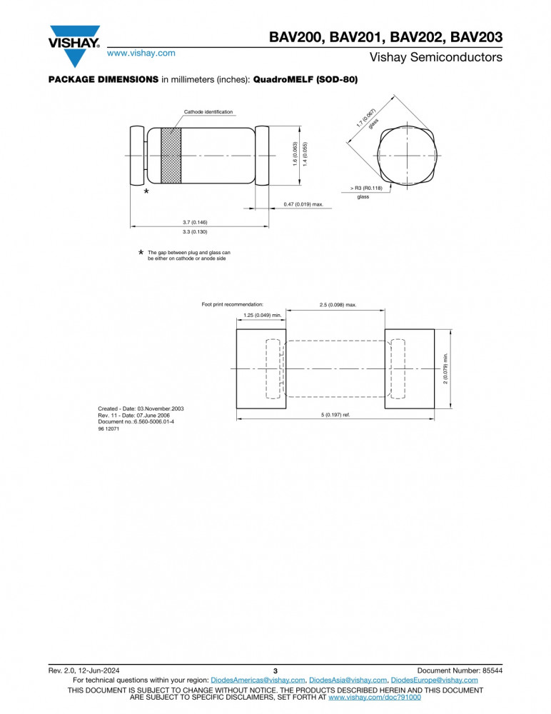 Vishay BAV diode family datasheet page 3