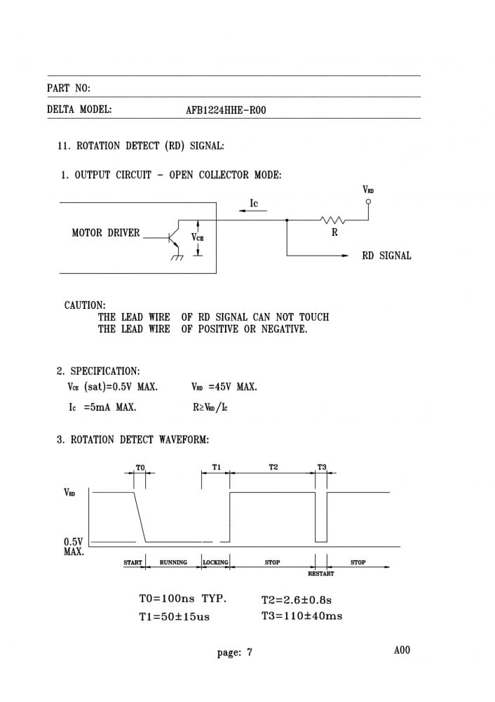AFB1224HHE-R00 rotation detect waveform