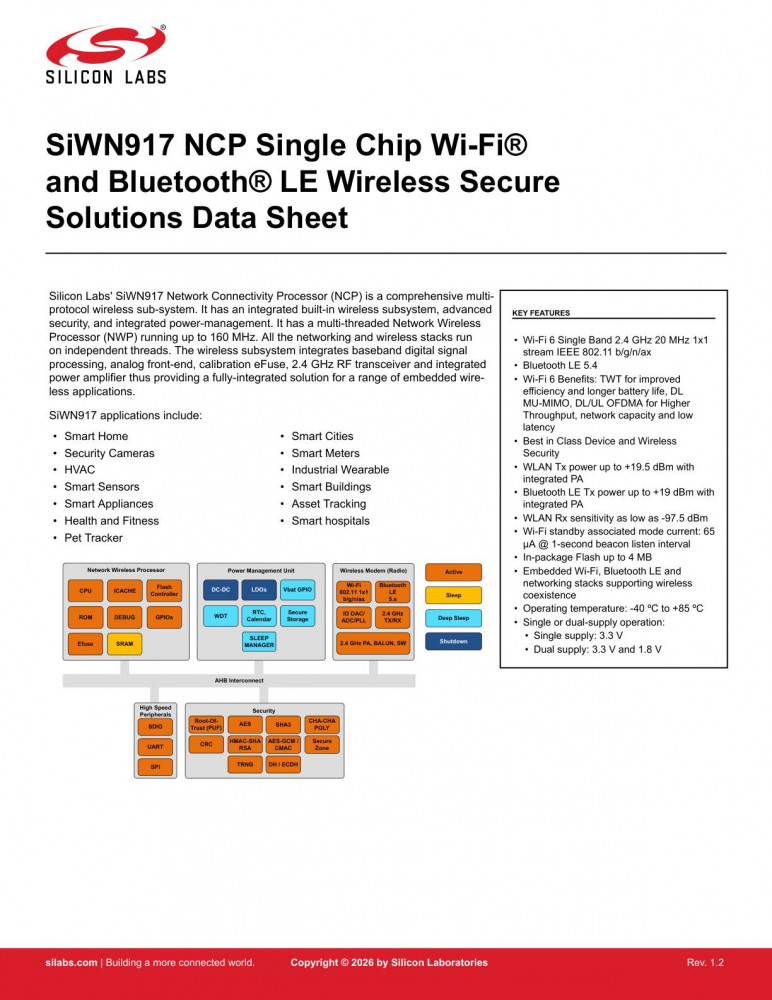 SiWN917M100LGT datasheet preview, page 1
