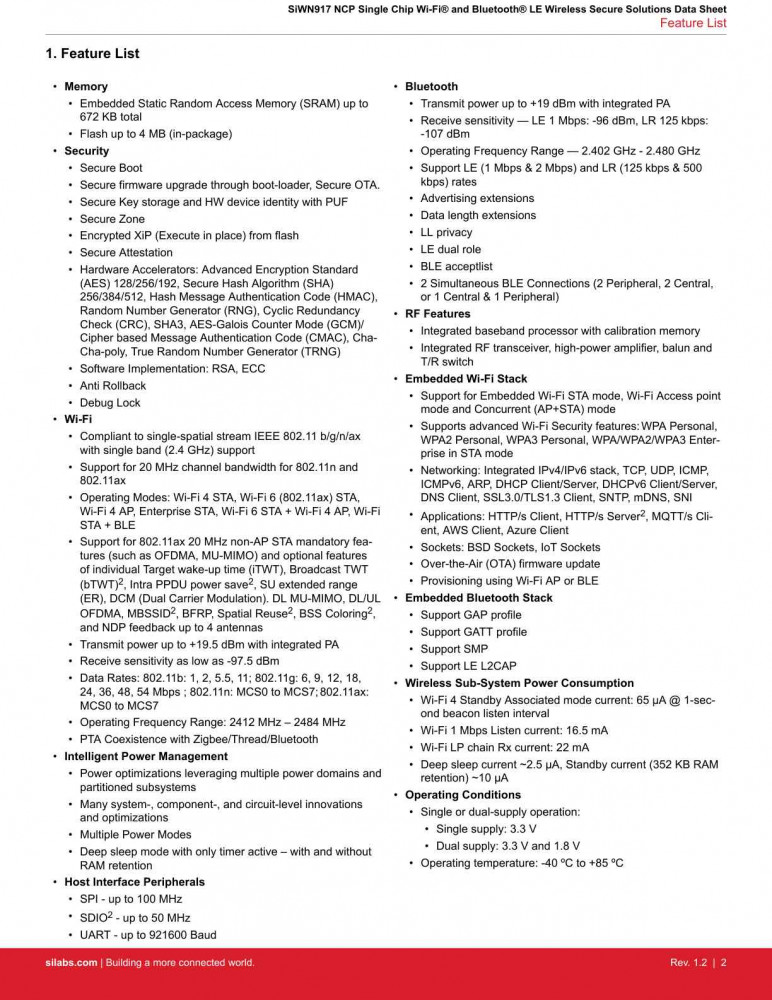 SiWN917M100LGT datasheet preview, page 2