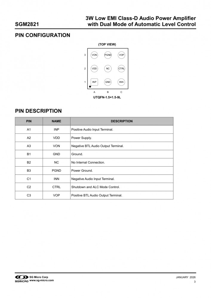 SGM2821 datasheet page 3