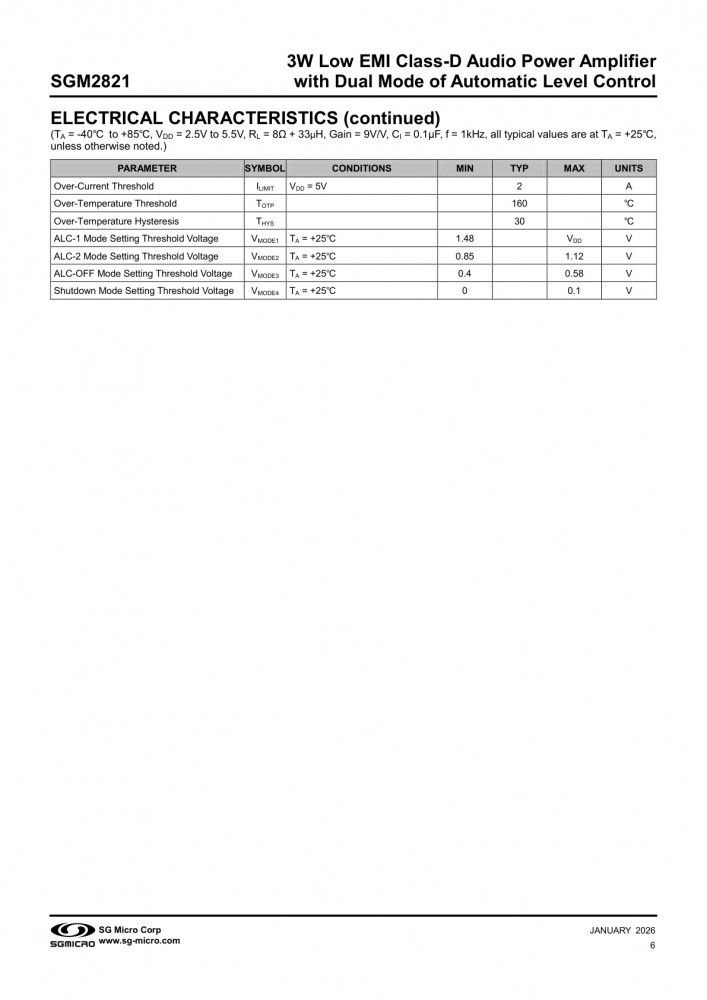 SGM2821 datasheet page 6