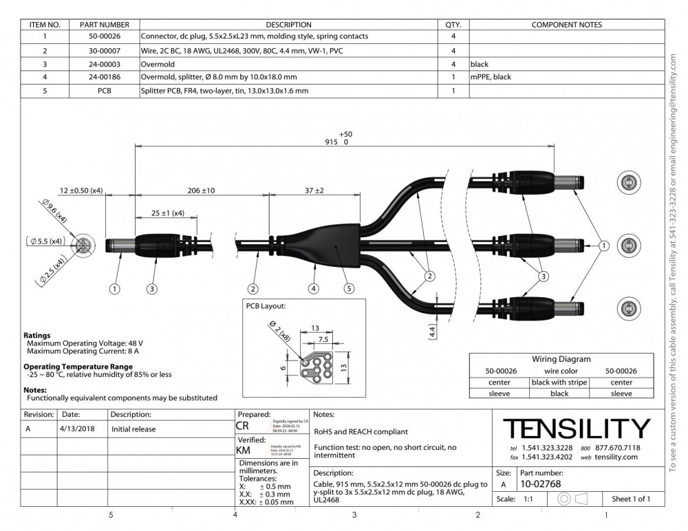 Technical drawing preview for Tensility International part 10-02768