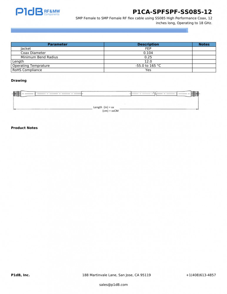 P1CA-SPFSPF-SS085-12 technical document page 2