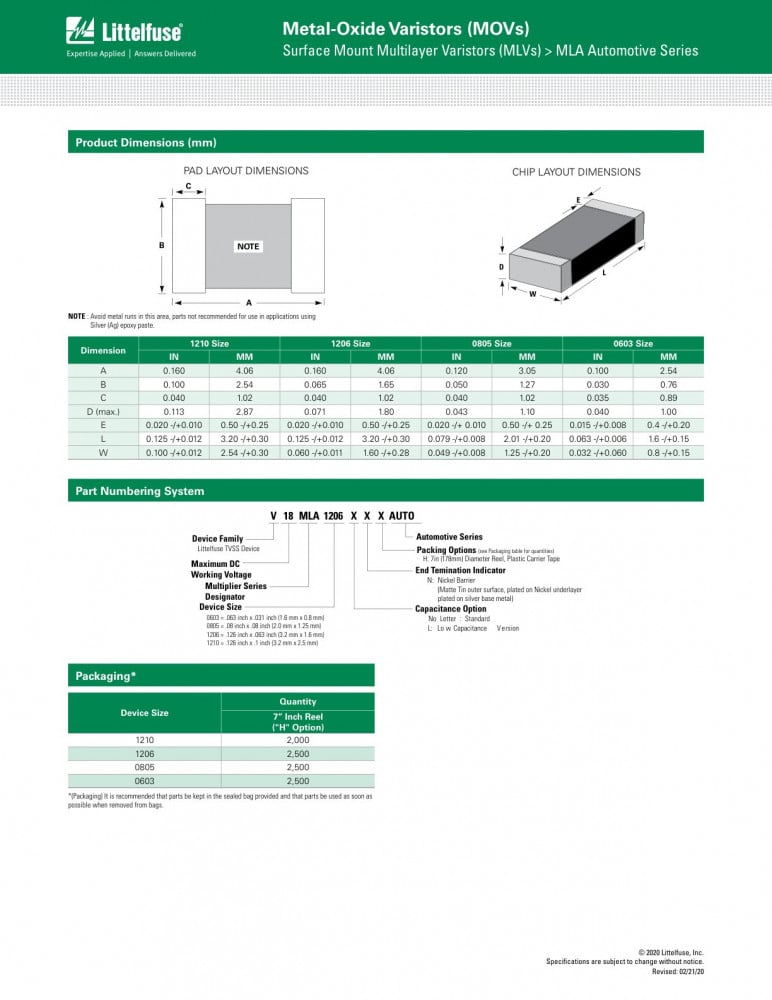 Littelfuse MLA Automotive Series datasheet page 7