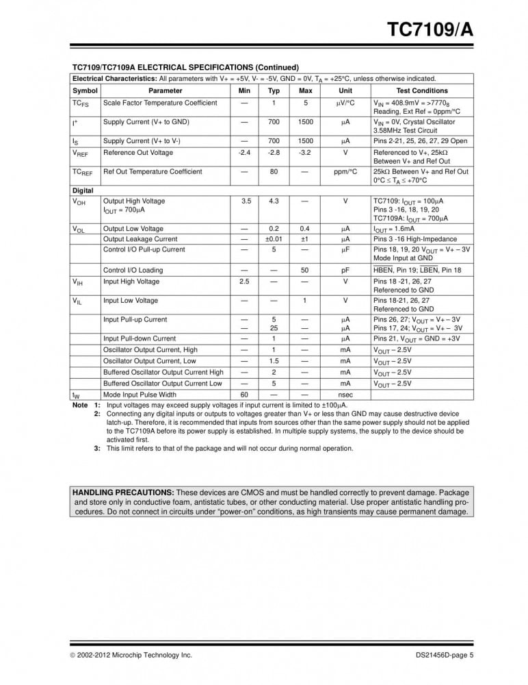 TC7109 technical document page 5