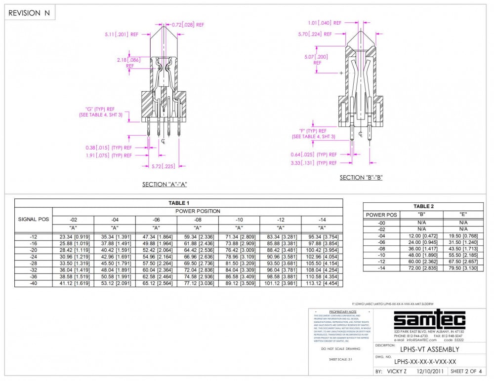 Samtec LPHS drawing page 2