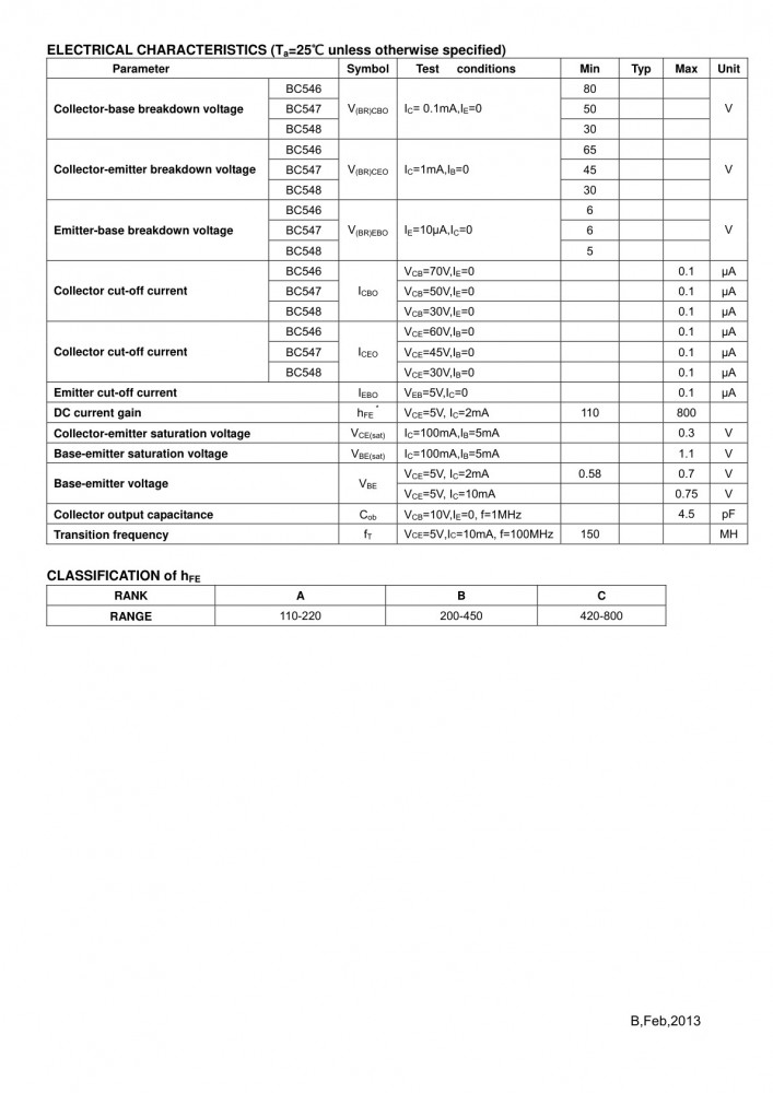 BC546 datasheet page 2