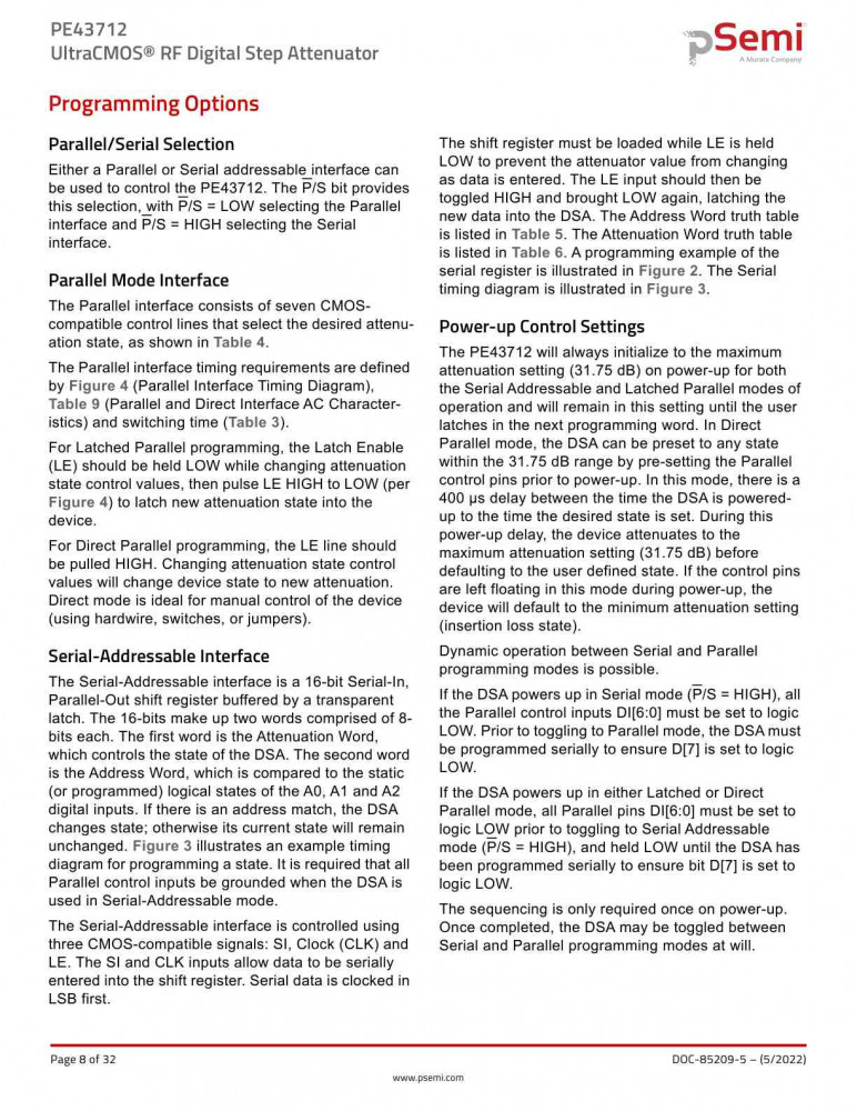 PE43712 datasheet page 8