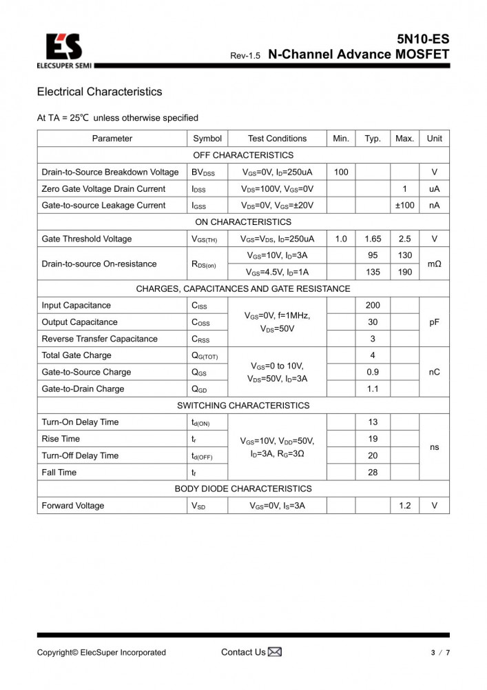 5N10-ES datasheet page 3