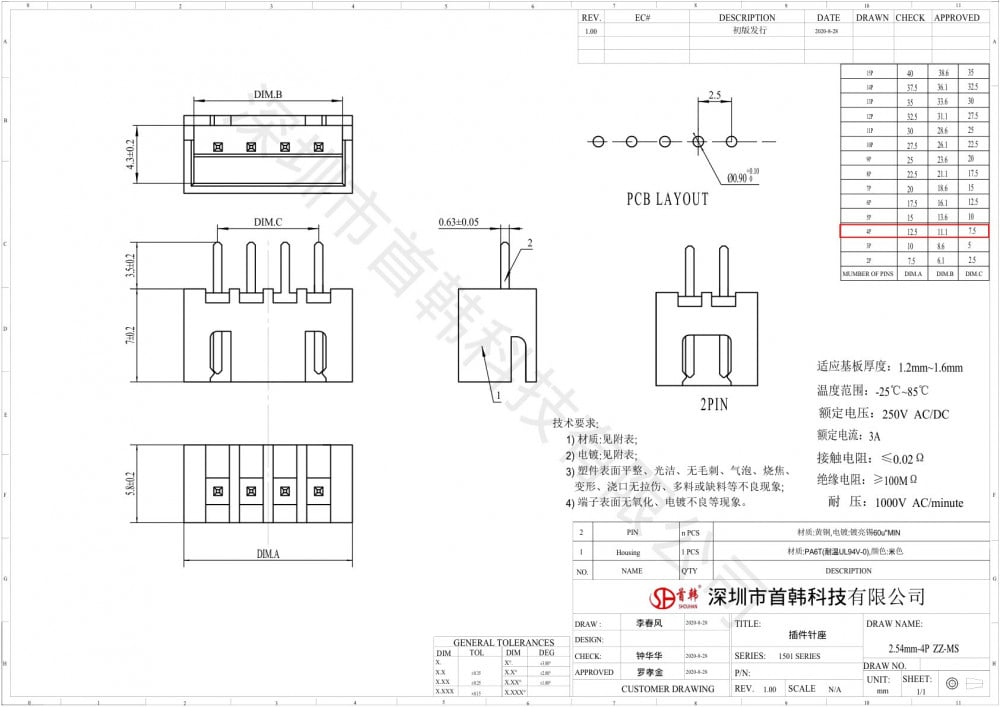 SHOU HAN 2.54mm-4P ZZ-MS document page 1