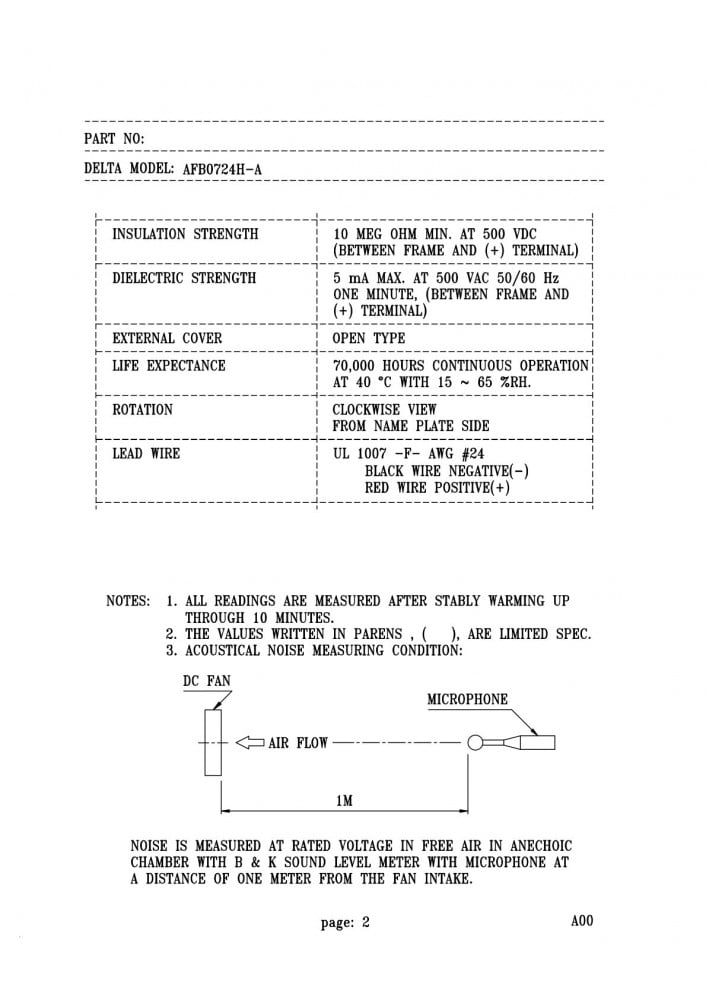 AFB0724H-A specification page 3
