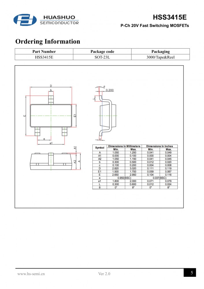 HSS3415E datasheet page 5