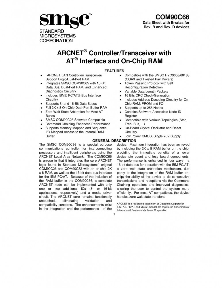 COM90C32P-G technical document page 2
