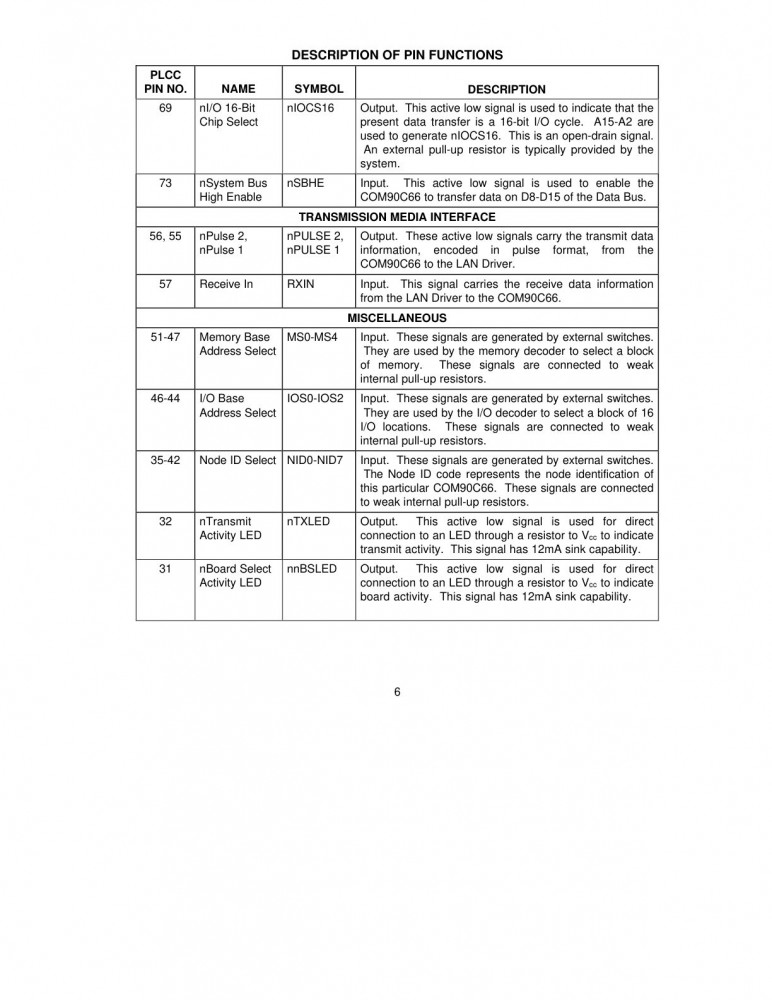 COM90C32P-G technical document page 7