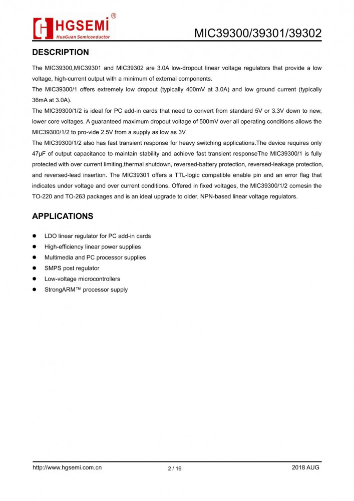 MIC39300T-5.0 datasheet page 2