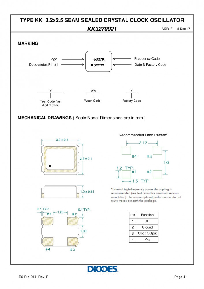 KK3270021 marking and mechanical page
