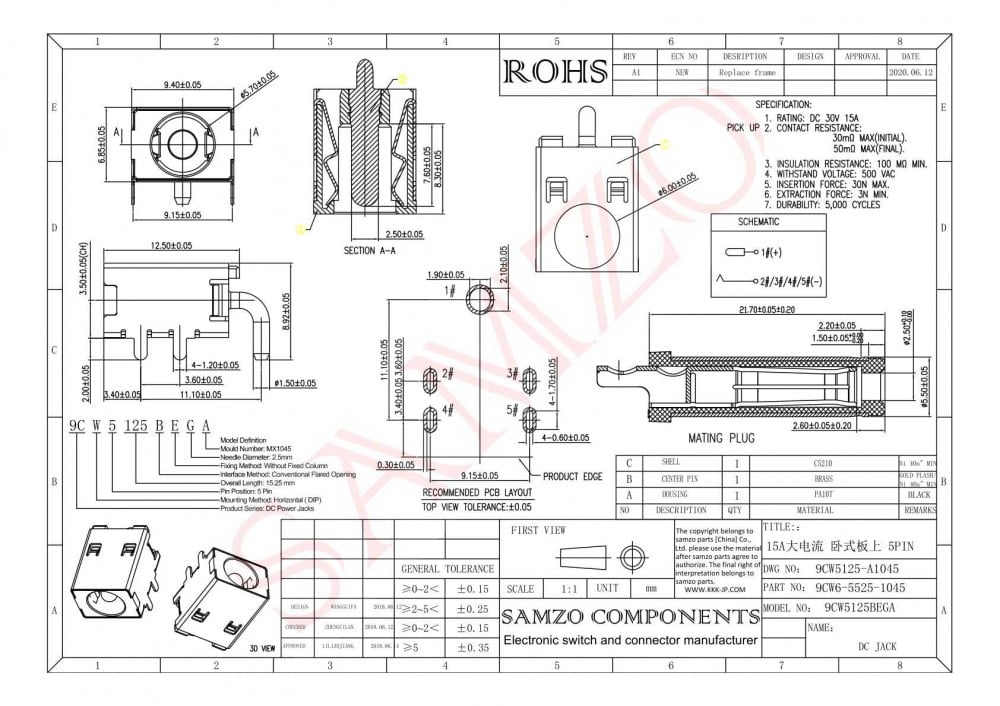 9CW5125BEGA technical document page