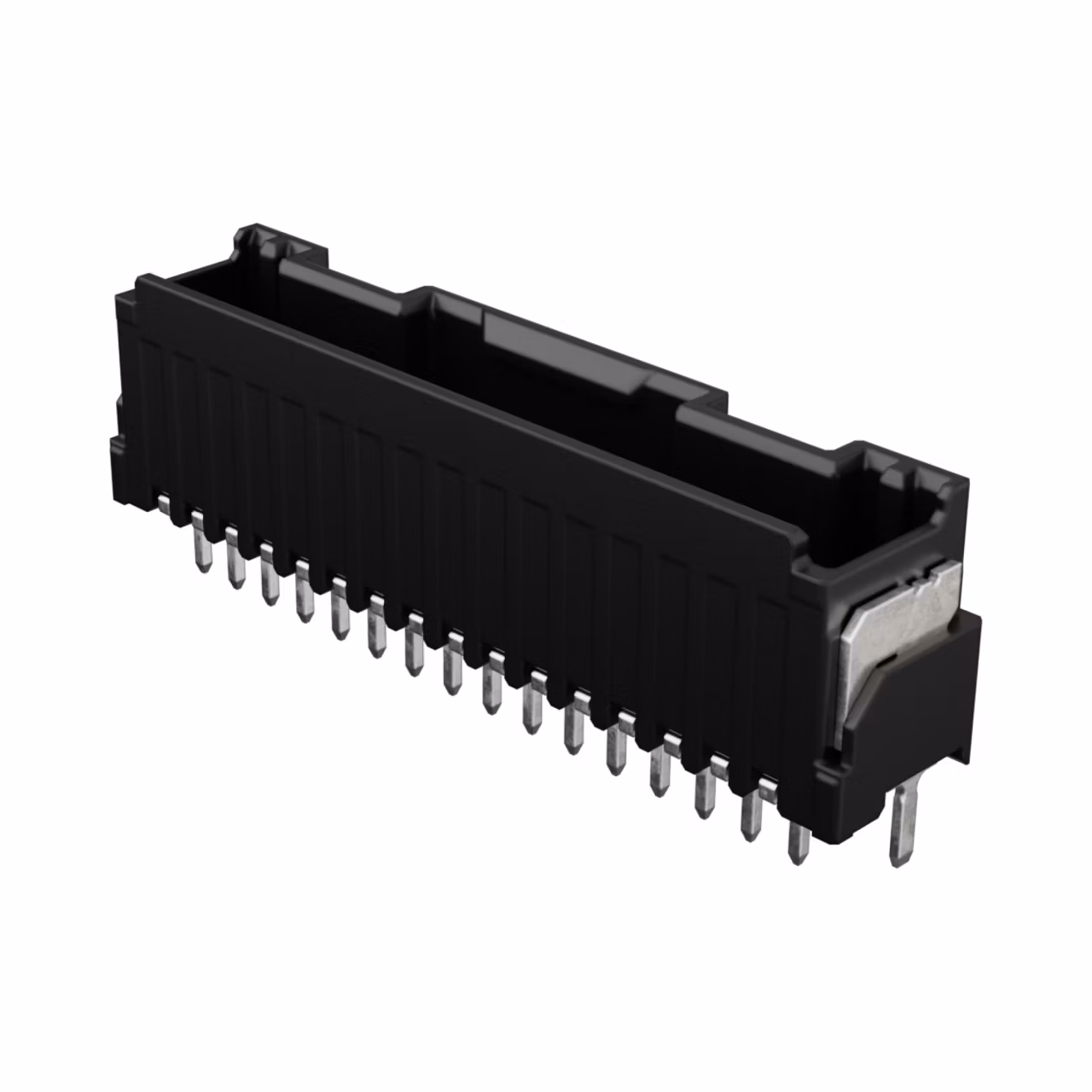 Micro-One Wire-to-Board Header, Vertical, 2.00mm Pitch, Single Row, Glow-Wire Capable, Through Hole, 16 Circuits, Tin-Bismuth Plating, Black, with Potting Capability for sale