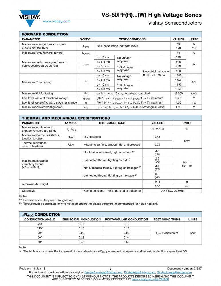 VS-50PF datasheet page 2