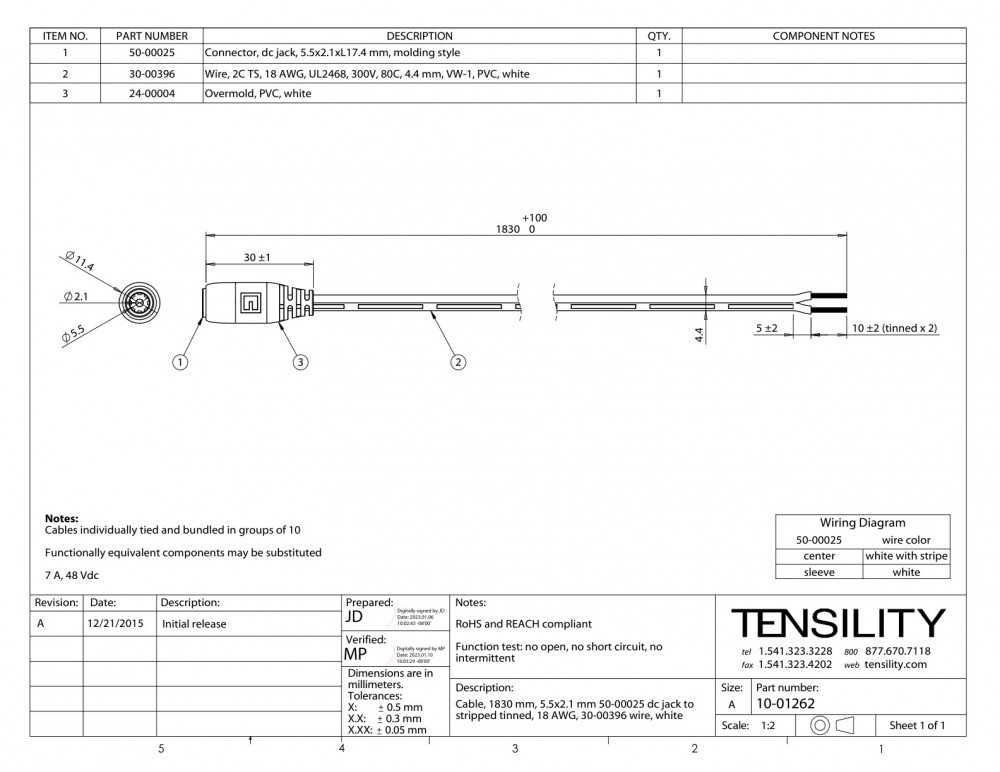 Tensility International 10-01262 product drawing