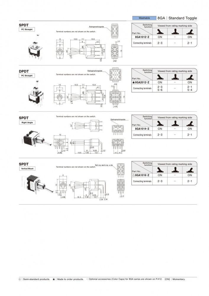 8 Series toggle switch documentation, page 6