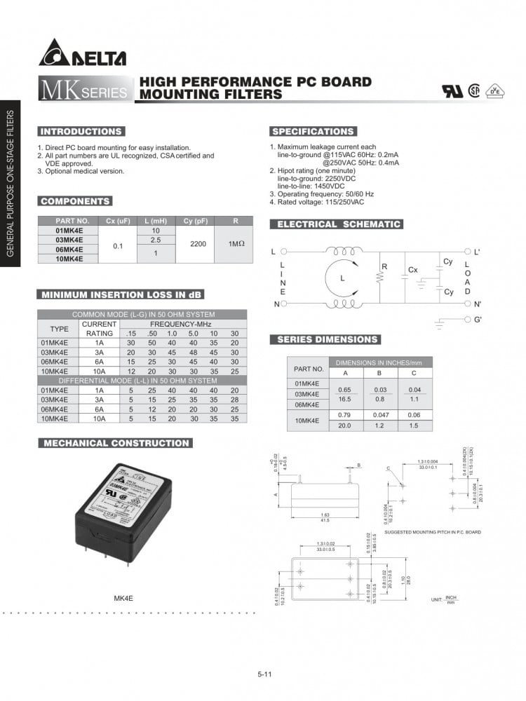 DELTA MK4E series technical document page