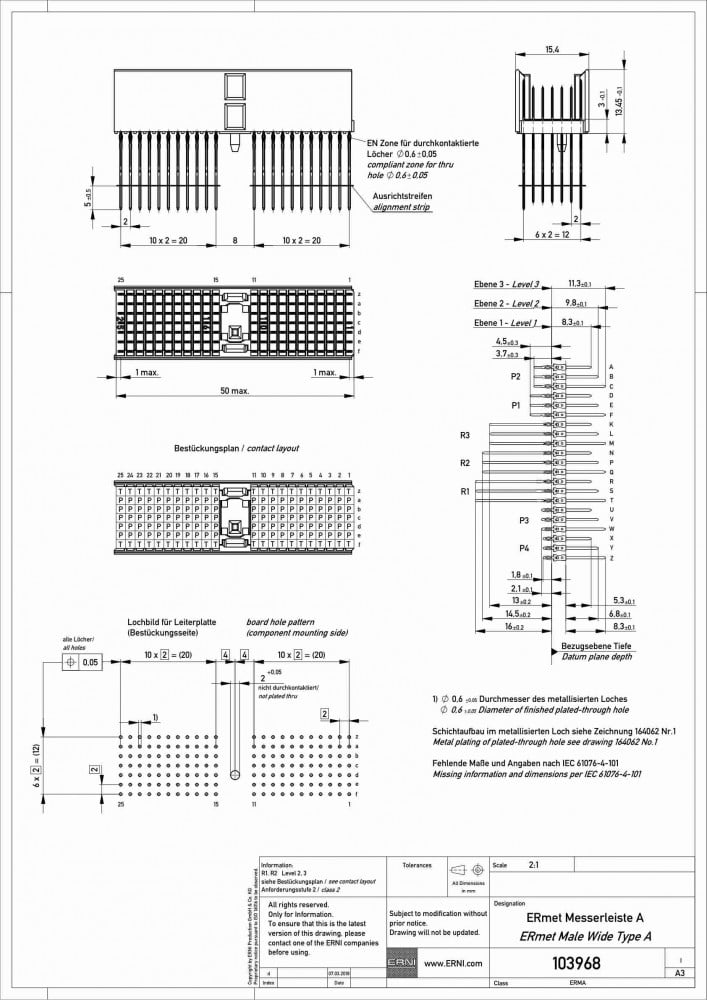 TE Connectivity ERNI model 103968 technical drawing
