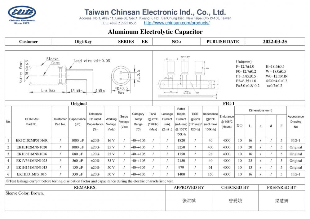 Chinsan EK datasheet page 10