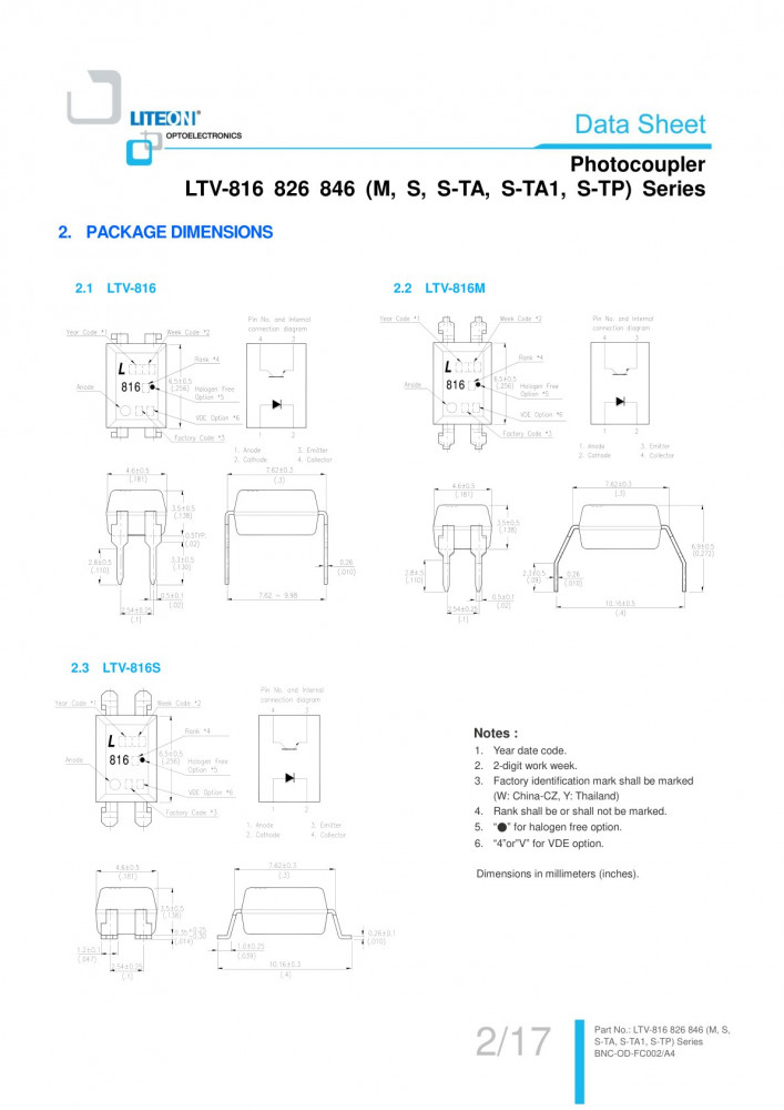 LTV-816 series datasheet page 3