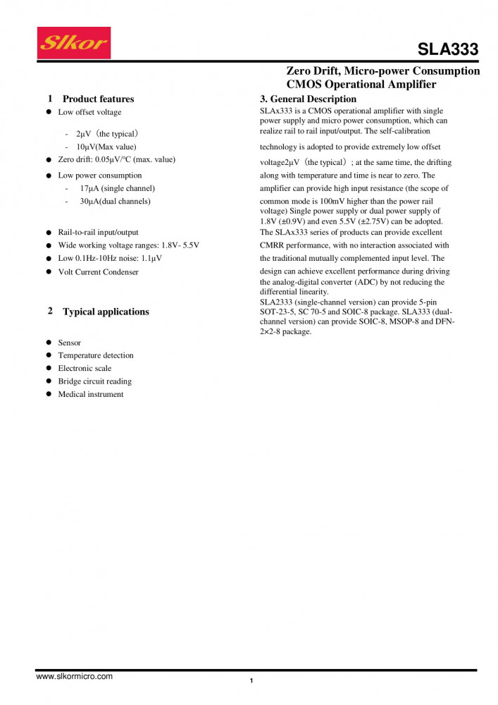 SLA333 datasheet page 1