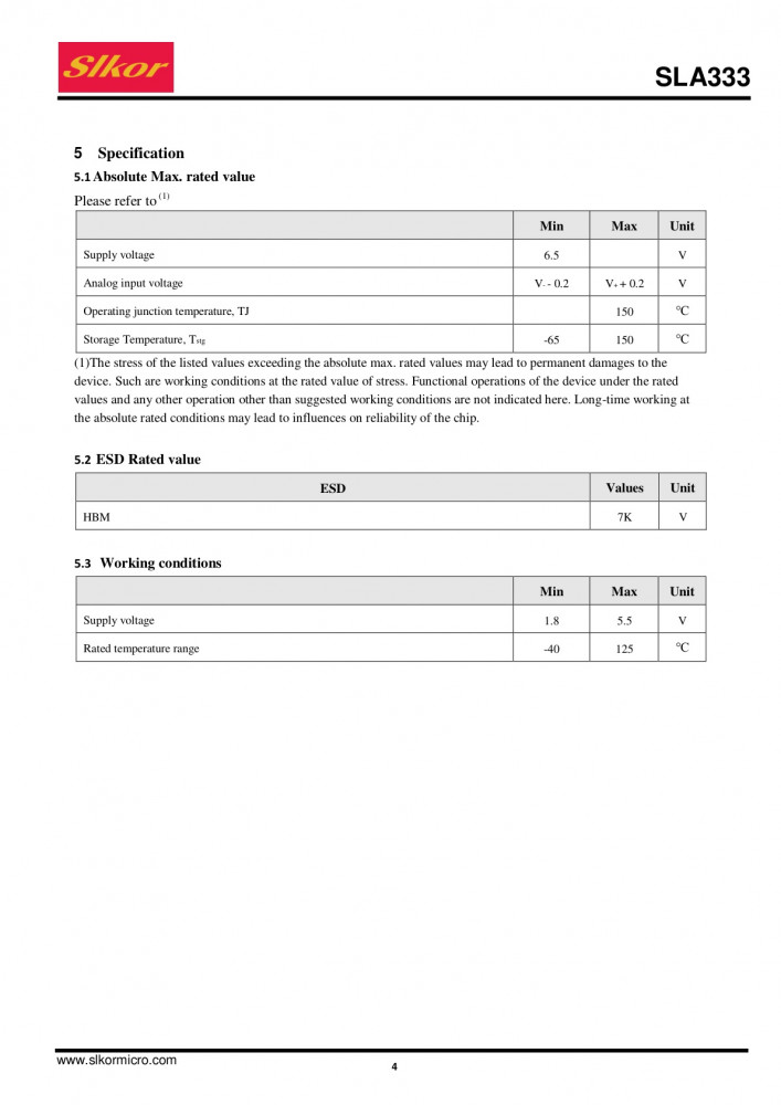 SLA333 datasheet page 4