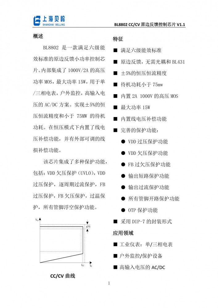 BL8802 datasheet page 1