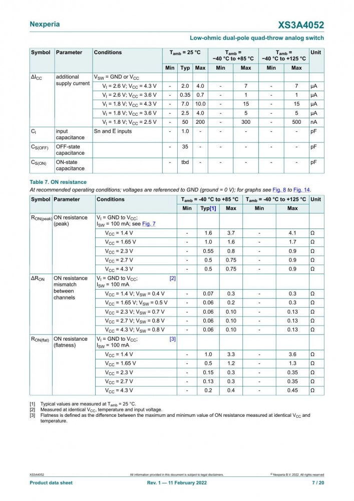 XS3A4052PWJ datasheet page 7