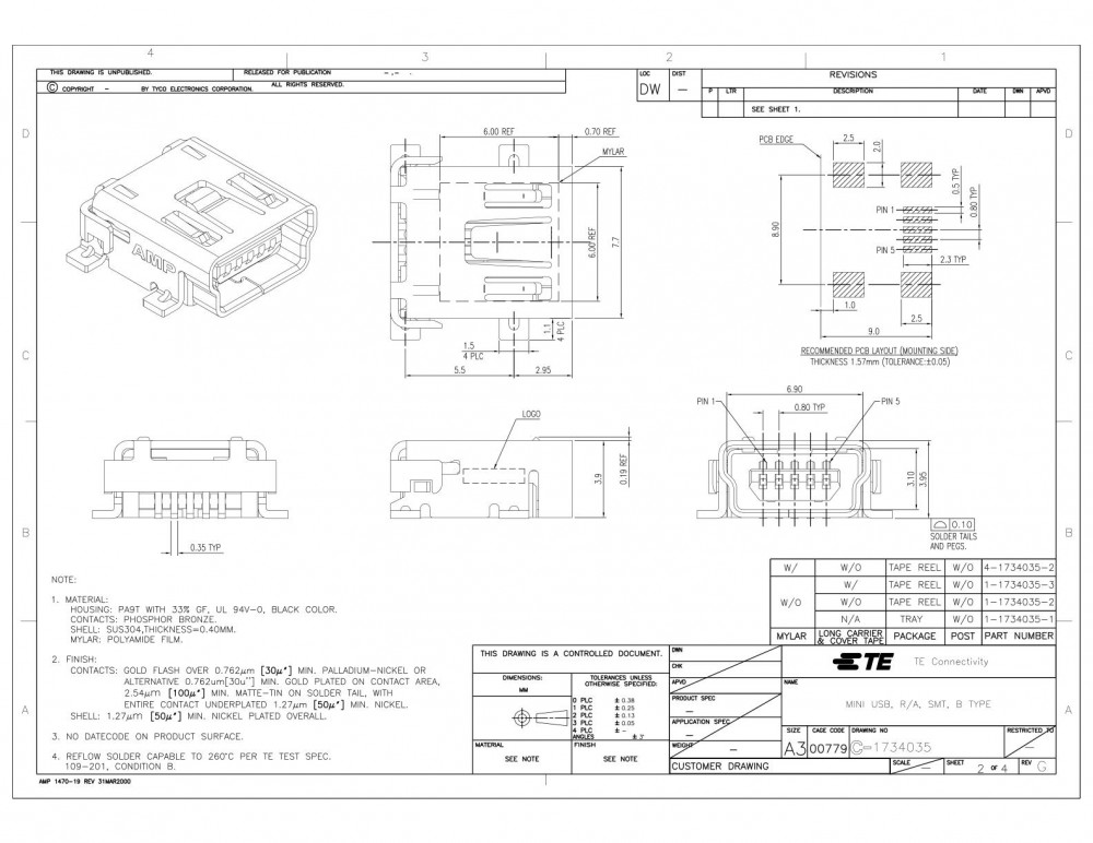 TE Connectivity 1-1734035-2 drawing page 2