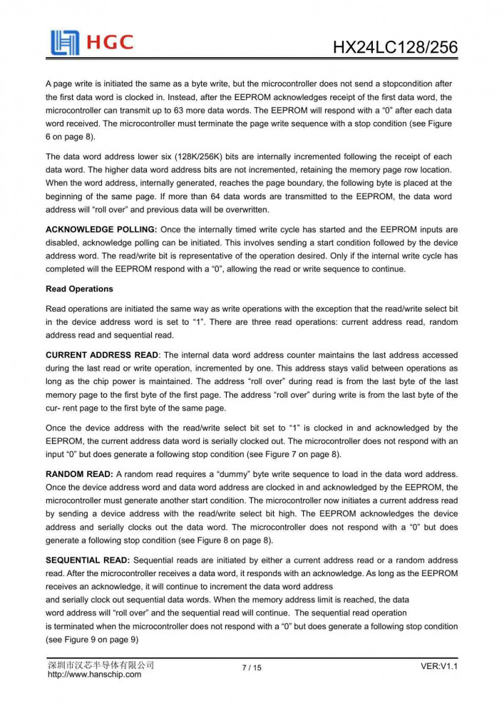 HX24LC128BDRG datasheet page 7