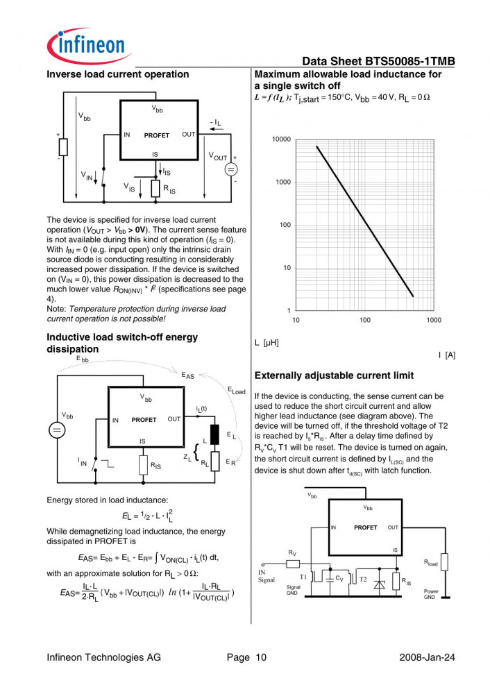 BTS500851TMBAKSA1 datasheet page 10