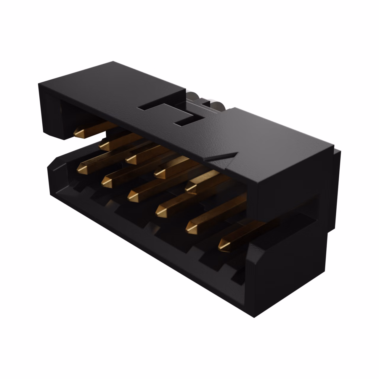 2.00mm Pitch, Milli-Grid PCB Header, Dual Row, Right-Angle, Through Hole, 12 Circuits, Circuit 1 Voided, 0.38µm Gold (Au) Plating, 2.16mm Tail Length, Dual Side Slots, Center Friction Lock, Tube for sale