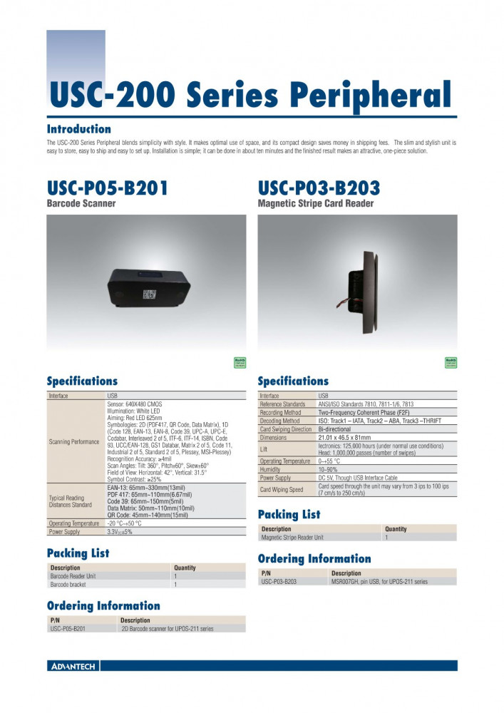 USC-200 Series documentation page 1