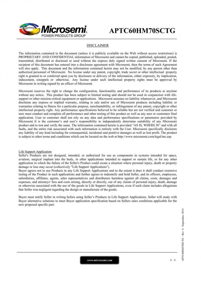 APTC60HM70SCTG technical document page 9