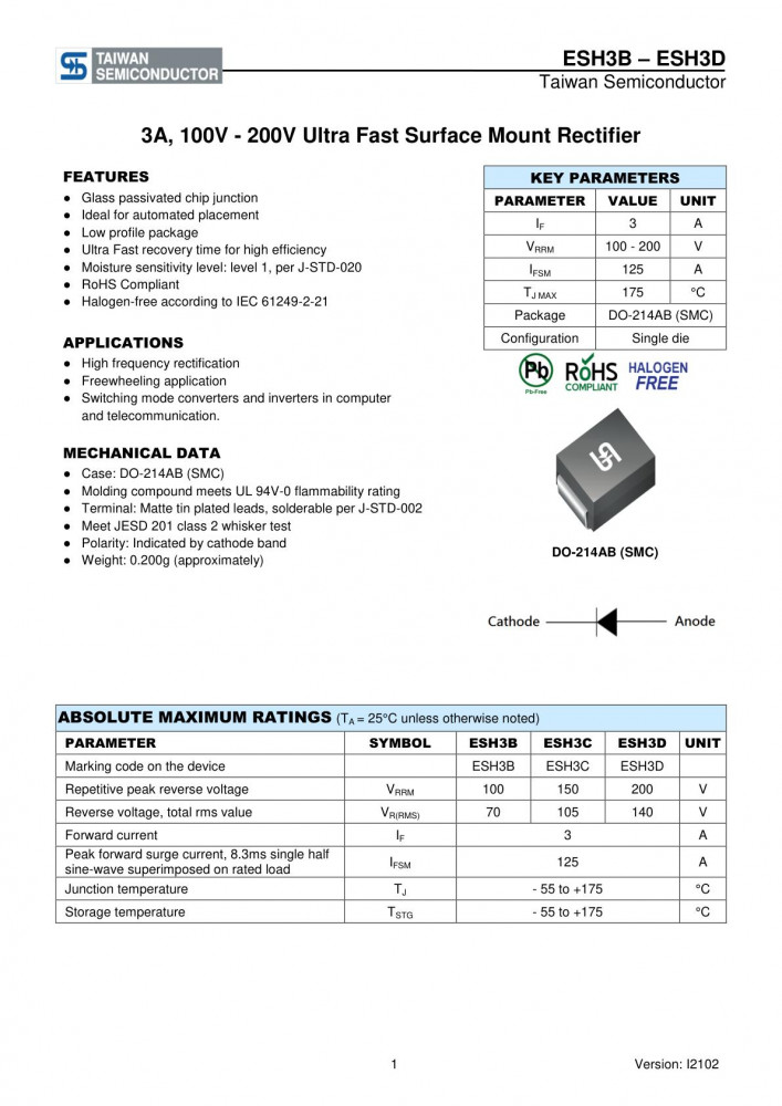 ESH3D datasheet page 1