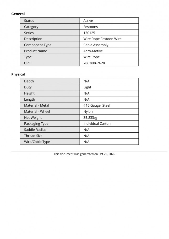 Product document page 2 for Molex 1301250047